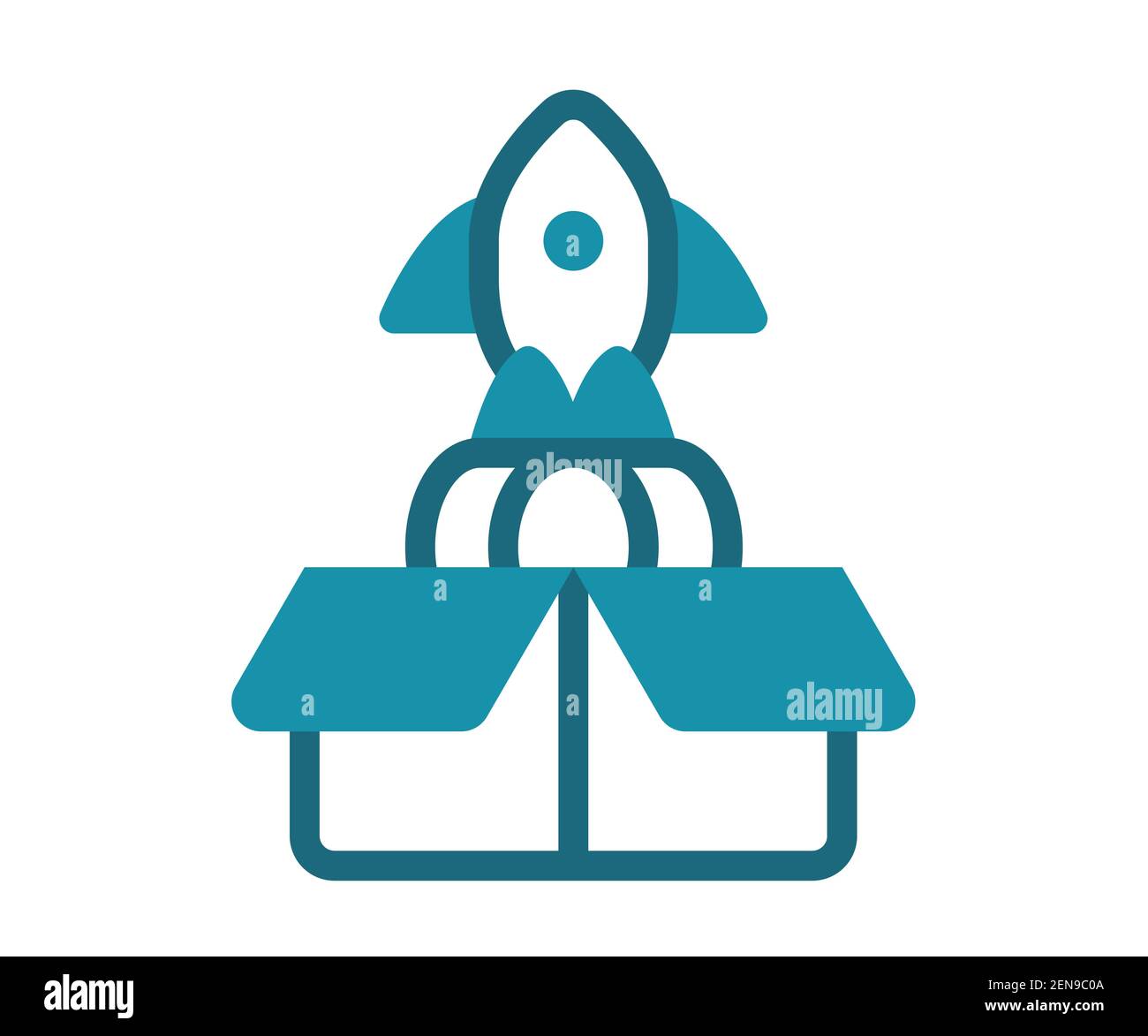 launch product release single isolated icon with solid line style ...