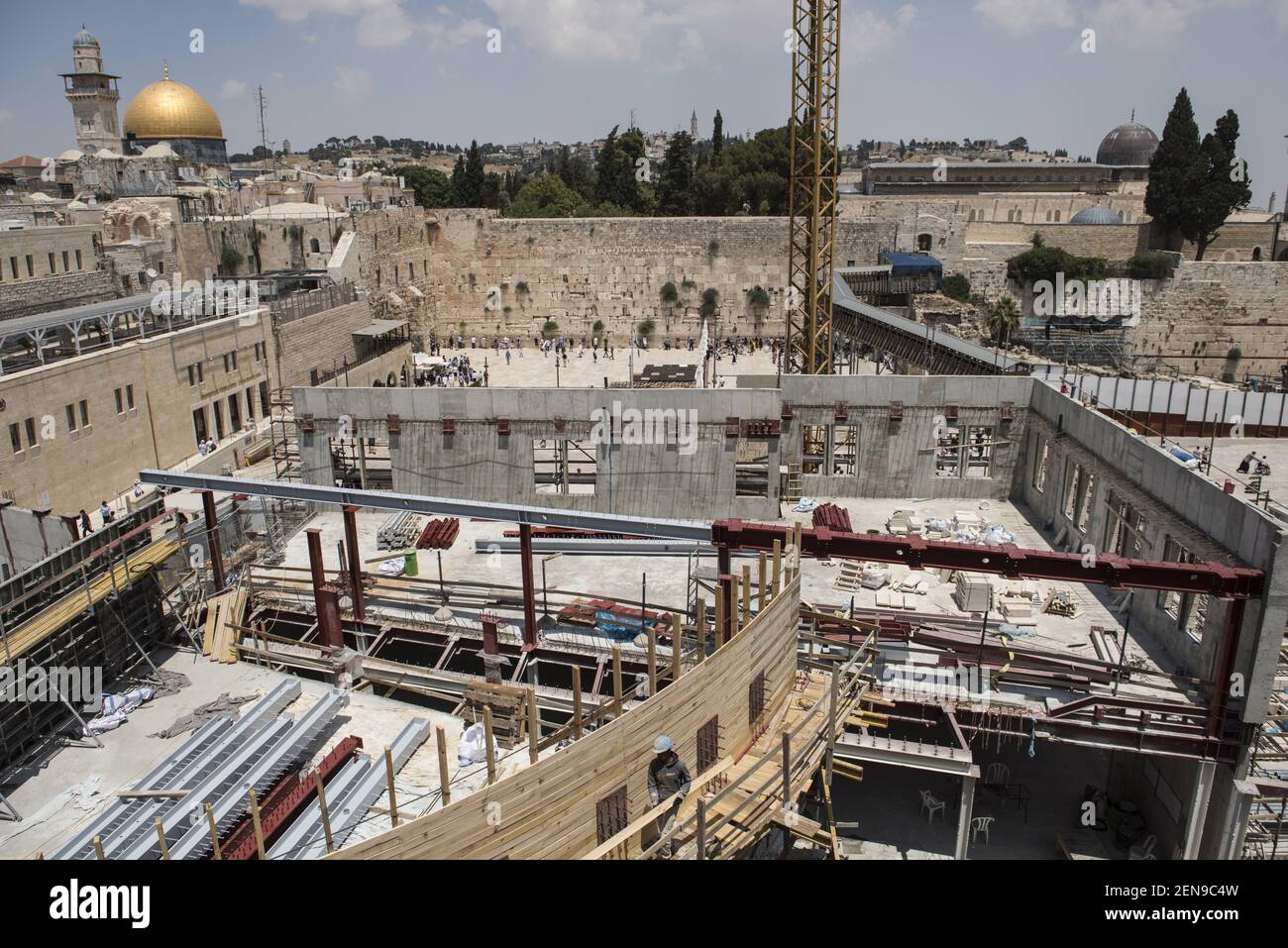Old City, Jerusalem - July 7th 2019 : Beit Haliba construction site at ...