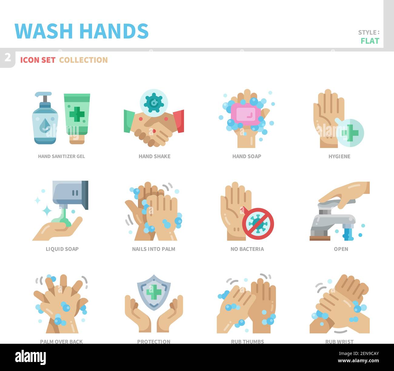 Washing hands icon line Stock Vector Images - Alamy