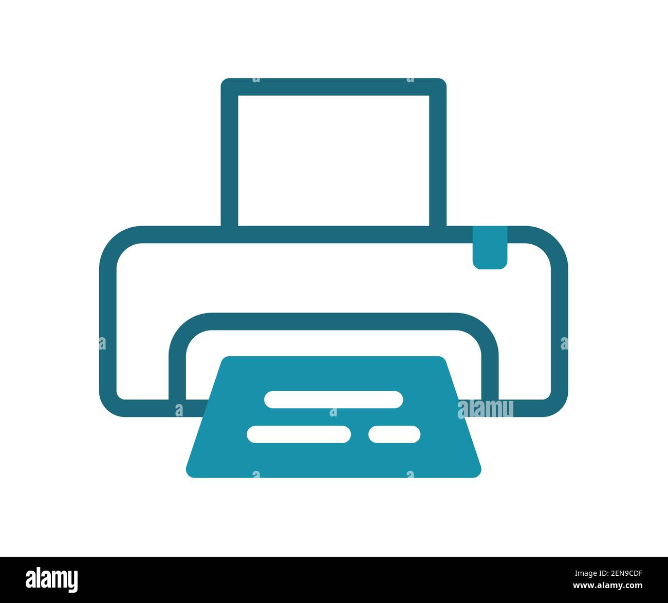 printer office print single isolated icon with solid line style vector ...