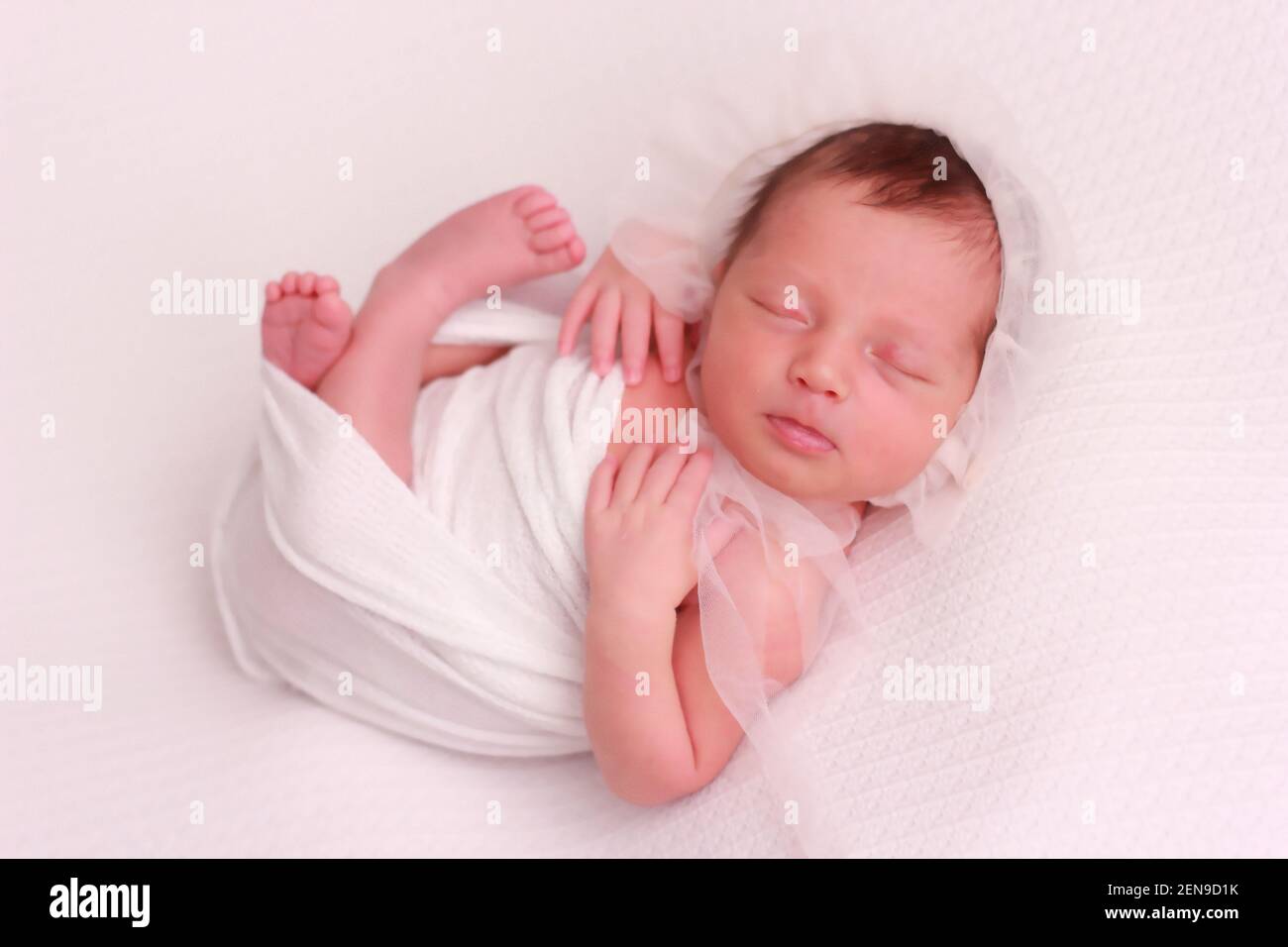 Newborn baby girl sleeping Stock Photo - Alamy