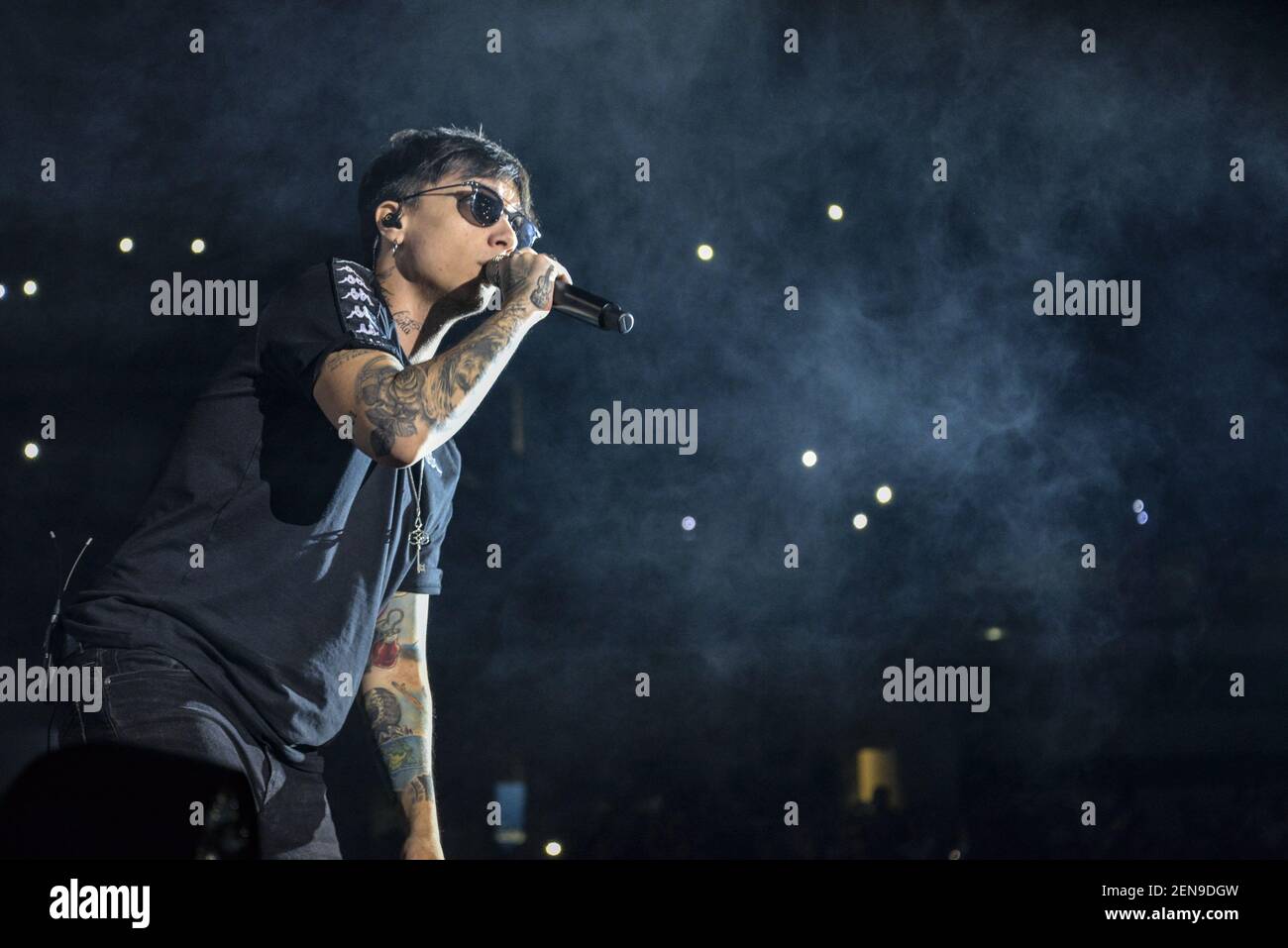 Niccolò Moriconi aka Ultimo performs live on stage at the Pala Alpitour ...