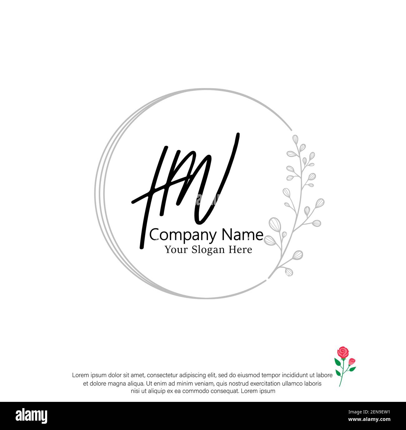 H W HW Initial letter handwriting and signature logo. Beauty vector ...