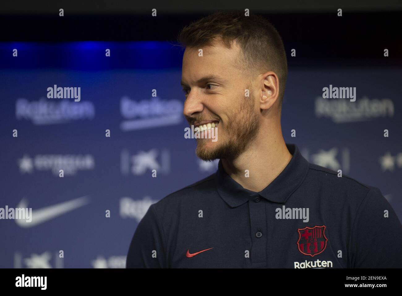Norberto Murara Neto during his presentation as FC Barcelona new player ...