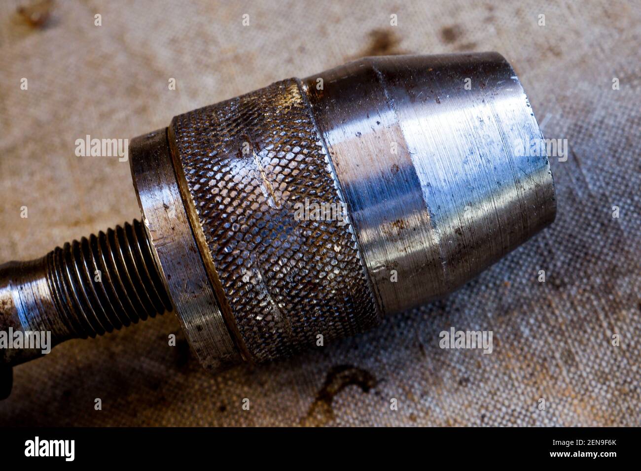 Vintage hand drill, Detail view, France Stock Photo - Alamy