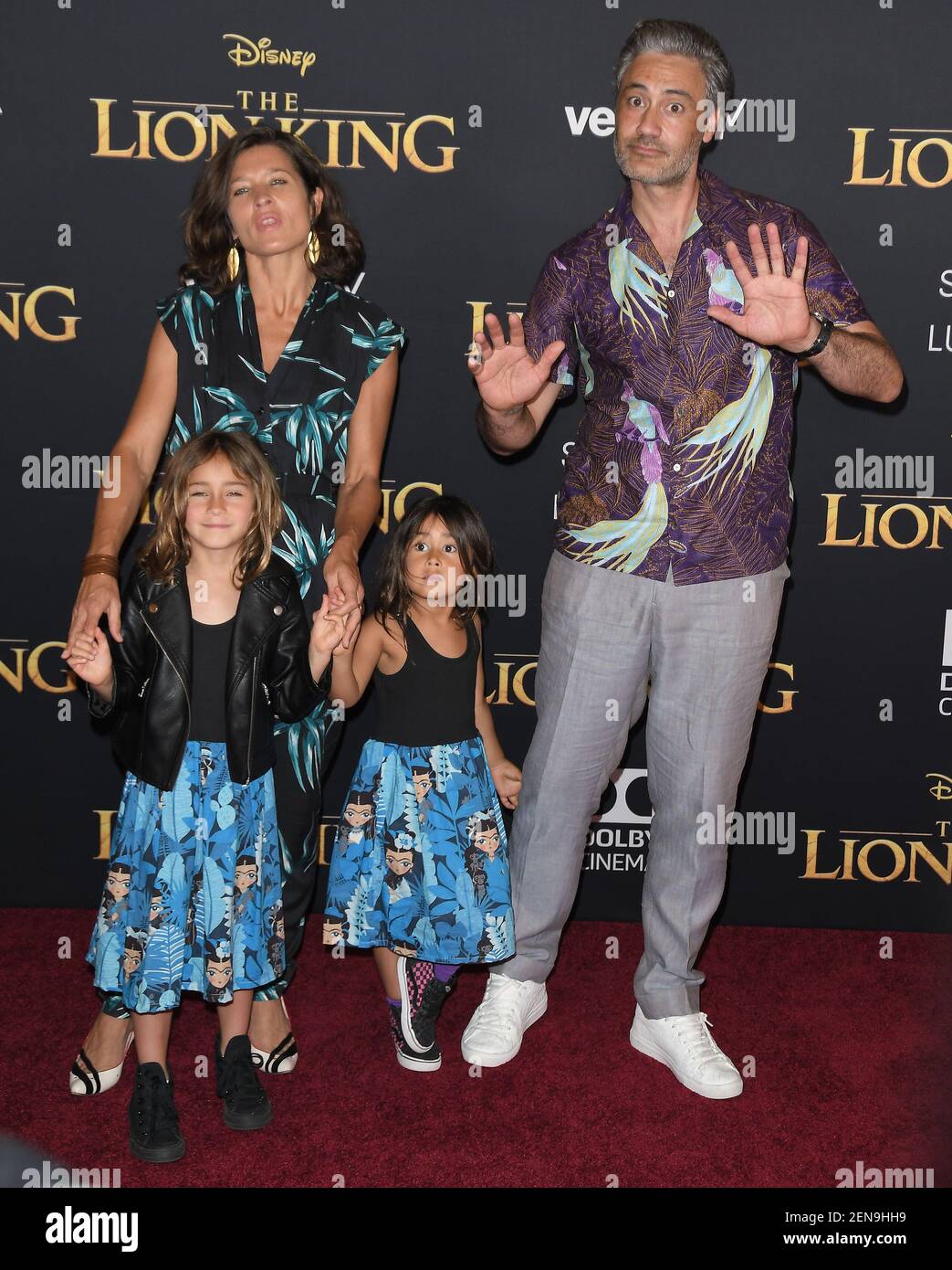 Chelsea Cohen, Taika Waititi and Kids at the Disney's THE LION KING ...