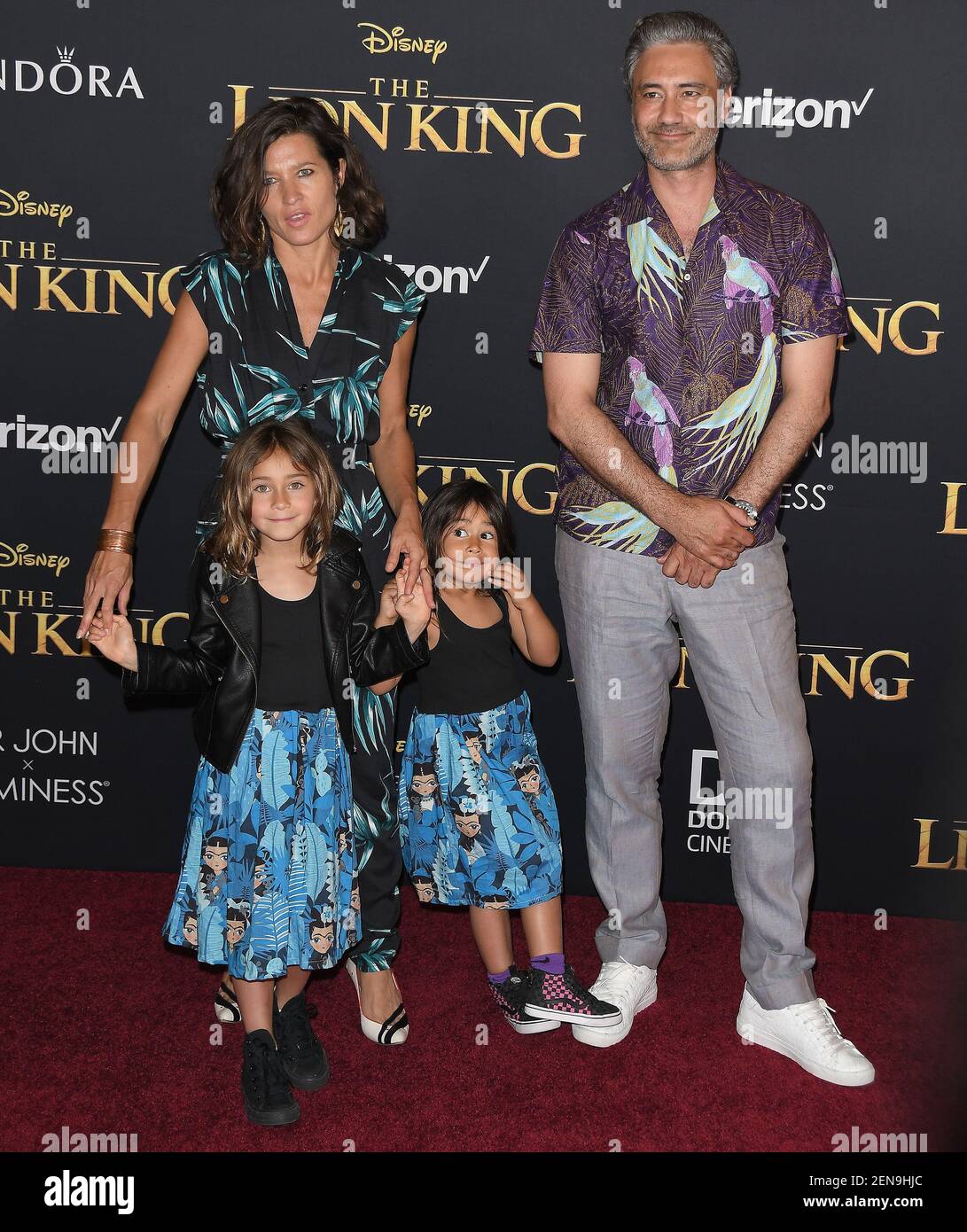 Chelsea Cohen, Taika Waititi and Kids at the Disney's THE LION KING ...