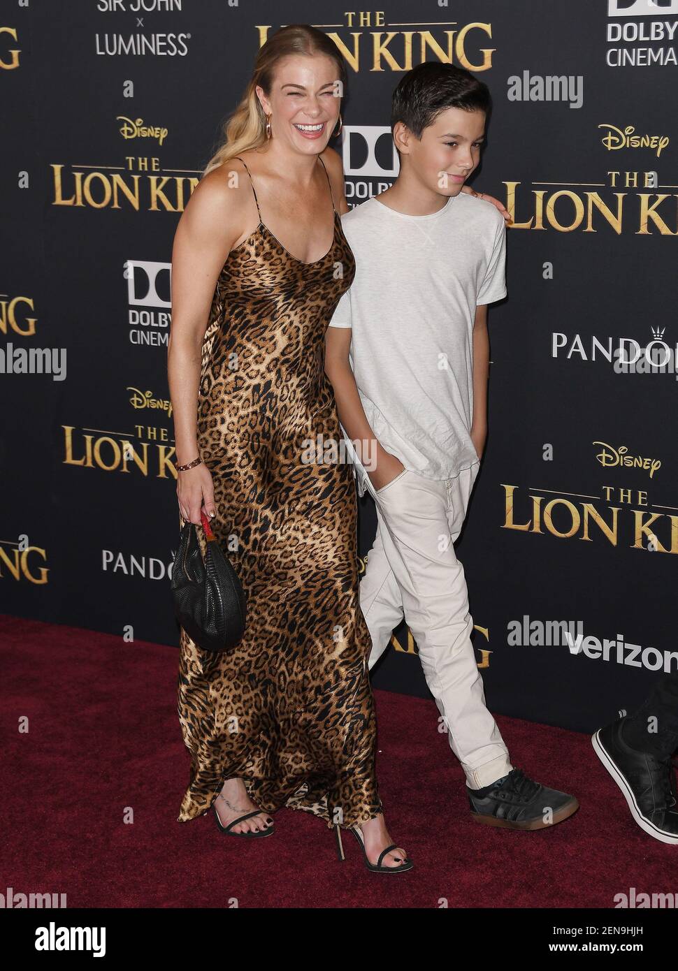 LeAnn Rimes and son at the Disney's THE LION KING World Premiere held ...