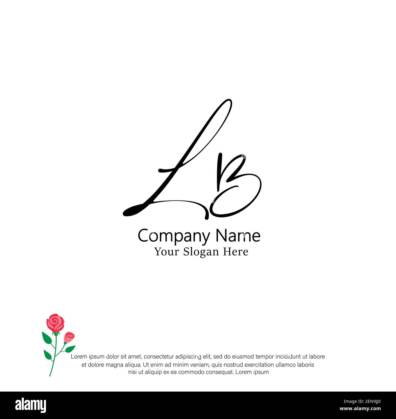 L B LB Initial letter handwriting and signature logo. Beauty vector ...
