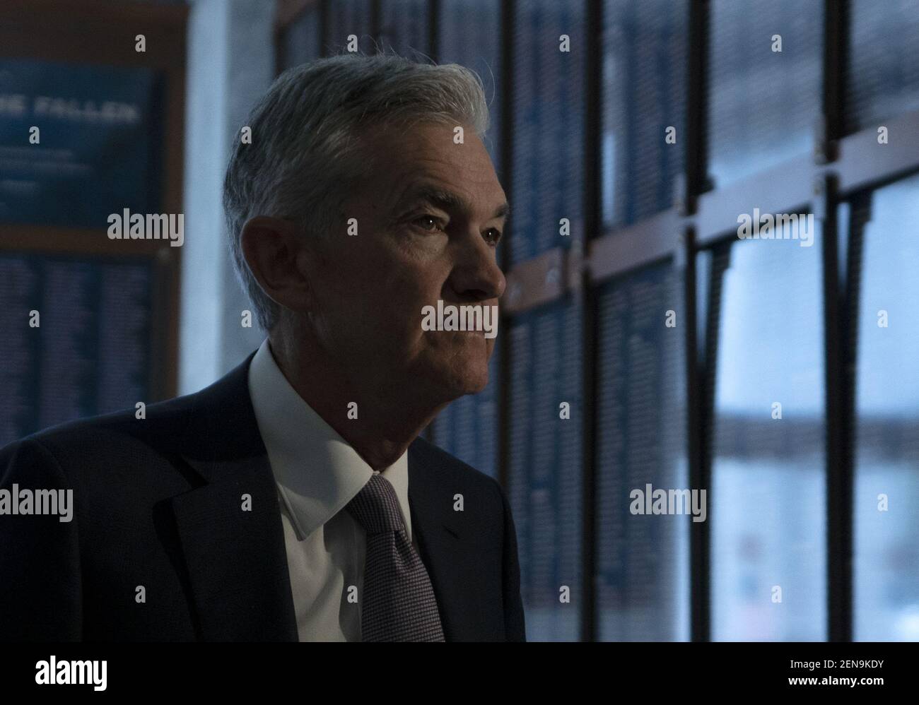 Chair of the Federal Reserve Jerome Powell arrives to testify before ...