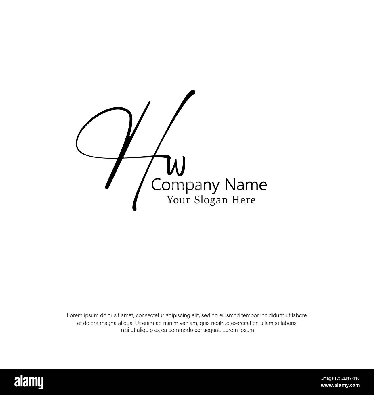 H W HW Initial letter handwriting and signature logo. Beauty vector ...