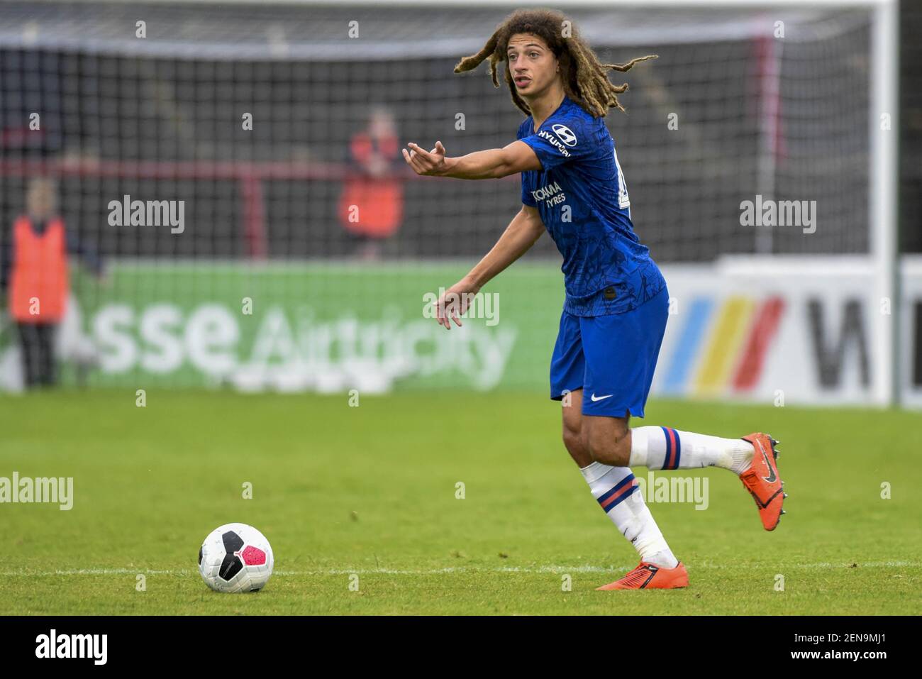 Ethan Ampadu of Chelsea with the ball during the Pre-Season Friendly ...