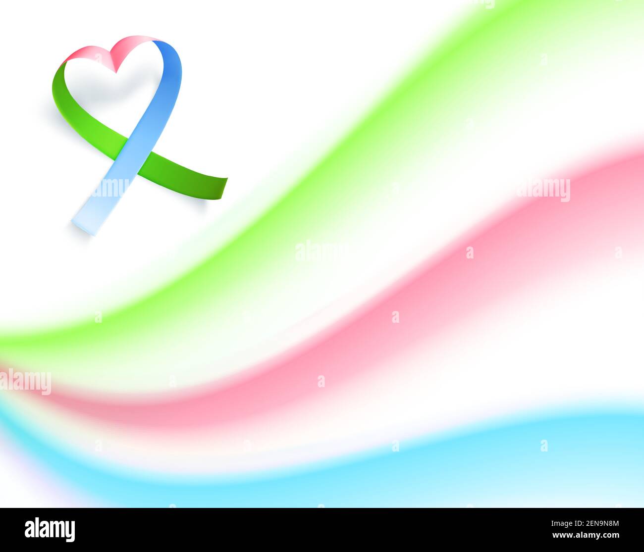 Symbol Of Rare Disease Realistic Ribbon Heart Shaped Poster Template