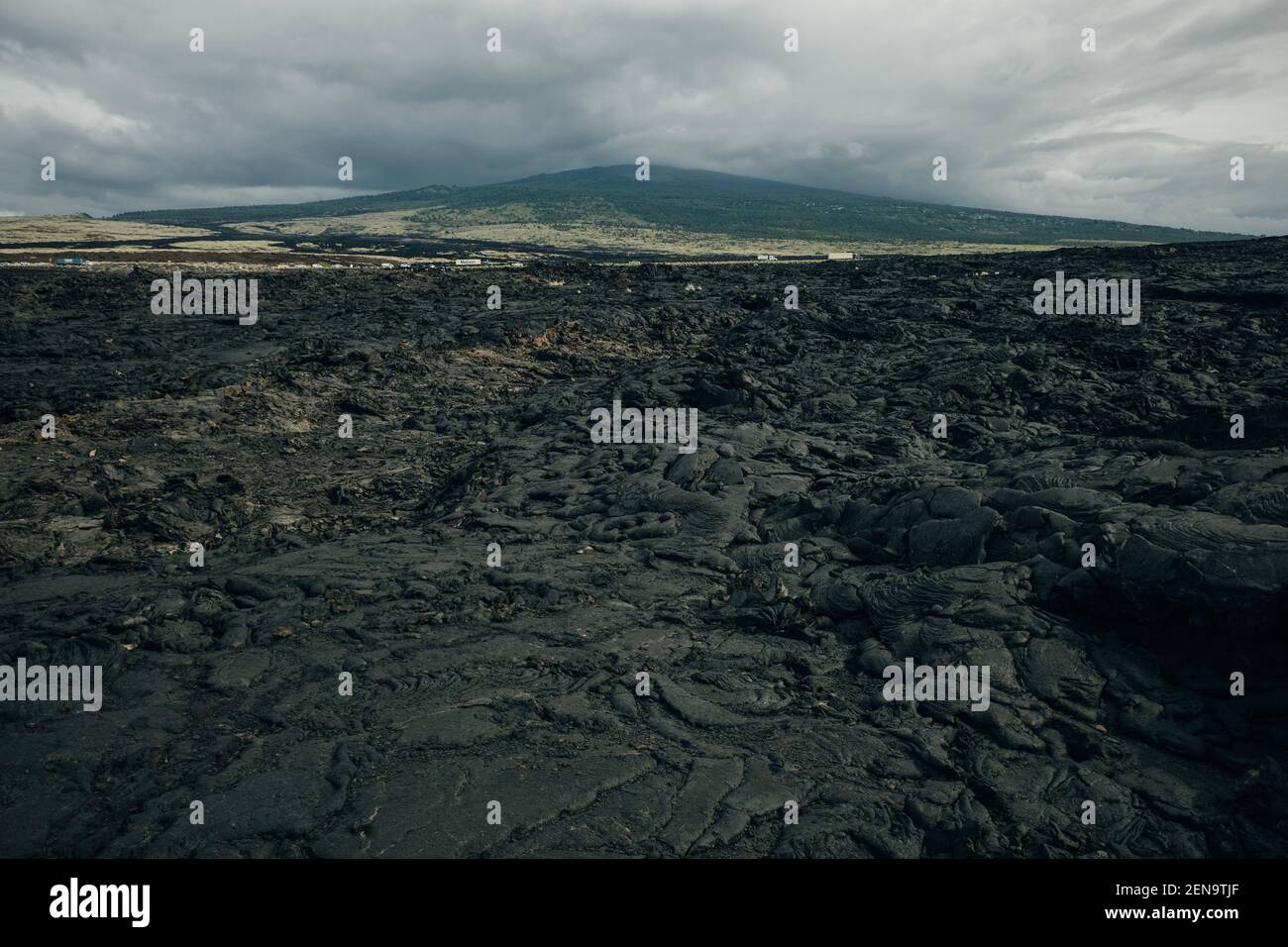 Frozen lava from Kilauea Volcano in Hawaii Volcanoes National Park on ...
