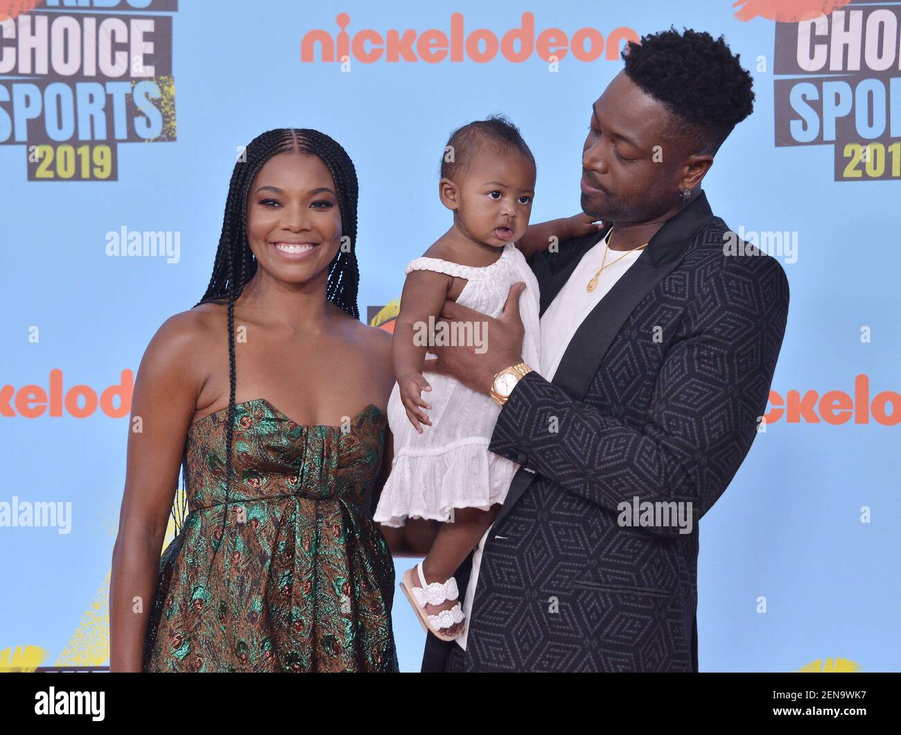 (L-R) Gabrielle Union, Kaavia James Union Wade and Dwyane Wade at the ...