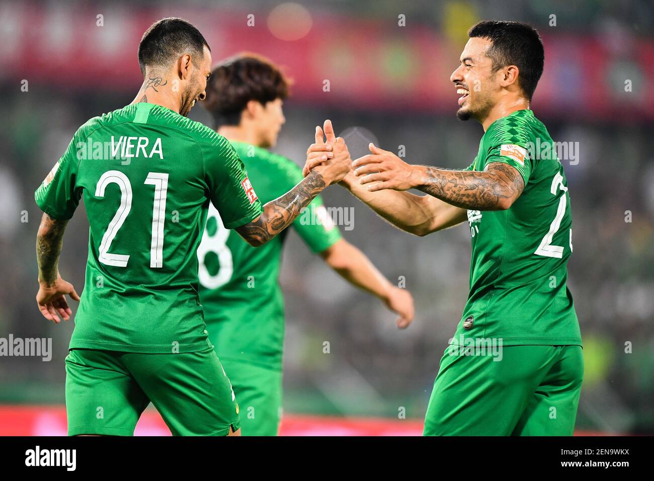 Spanish football player Jonathan Viera and English football player Nico ...