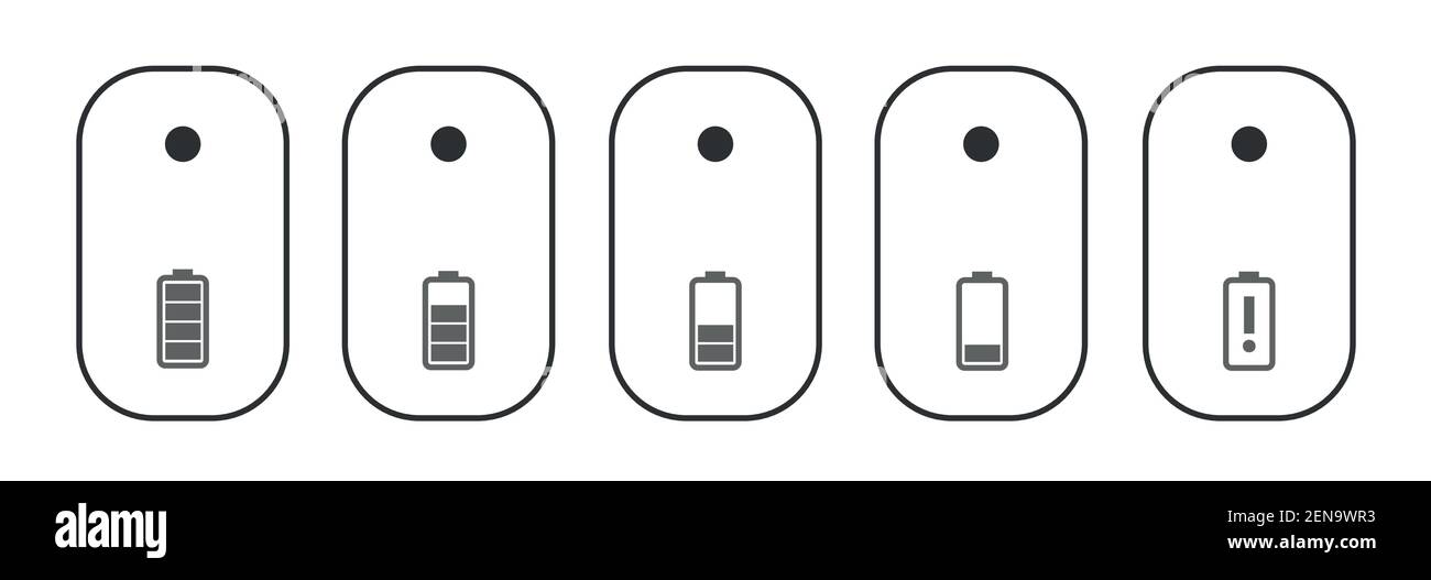 Isolated computer mouse set with a battery level charger. Computer ...