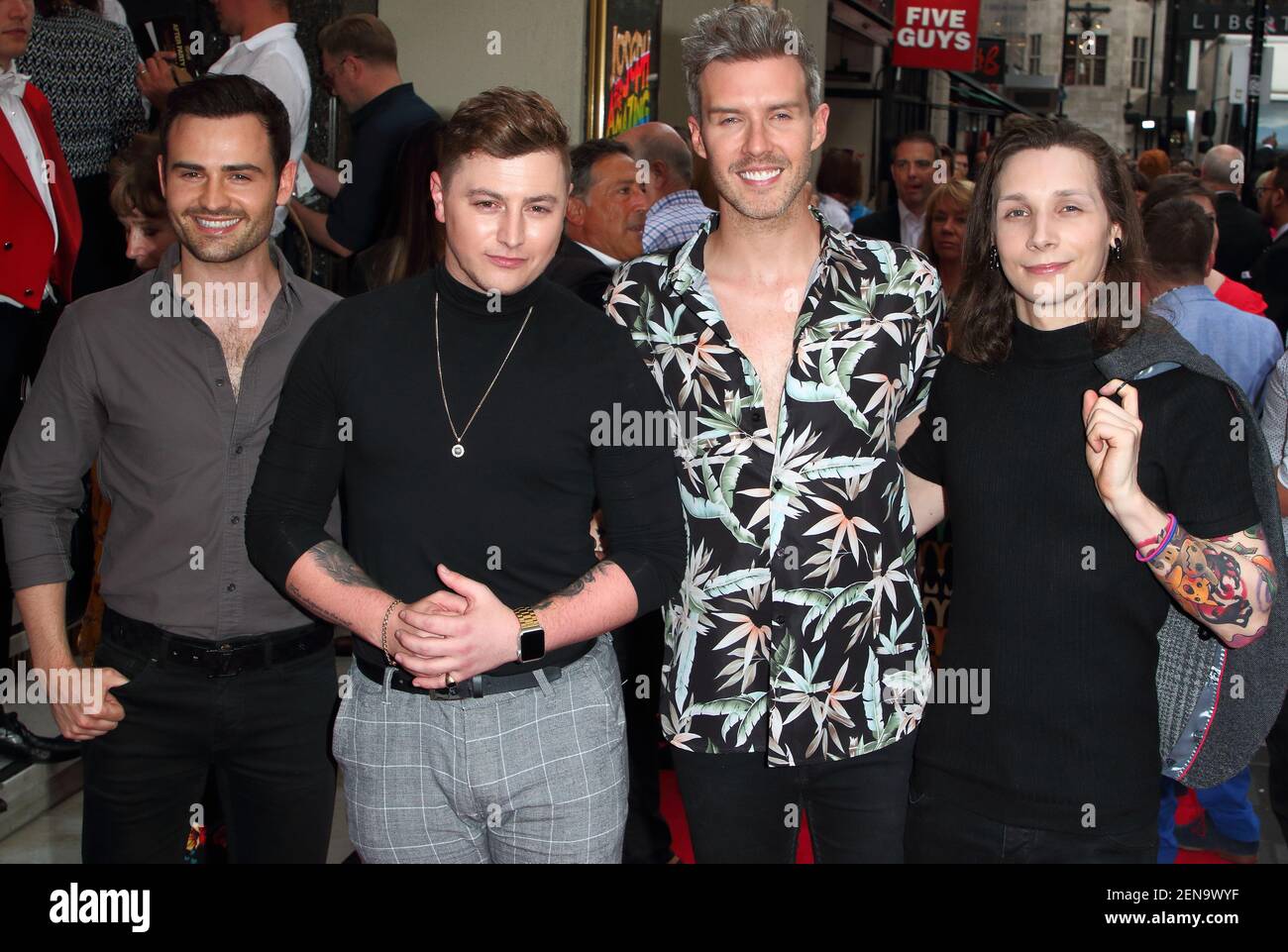 (L to R) Michael Auger, Matthew Pagan, Jamie Lambert and Thomas J. Redgrave from Collabro attend ...