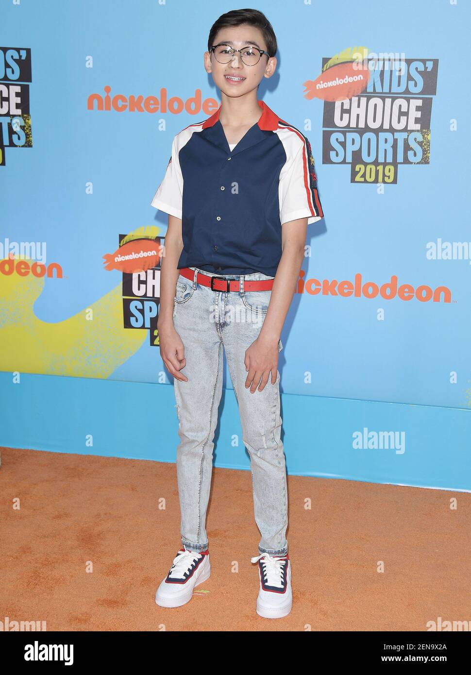 Nathan Janak arrives at the Nickelodeon Kids' Choice Sports 2019 held ...