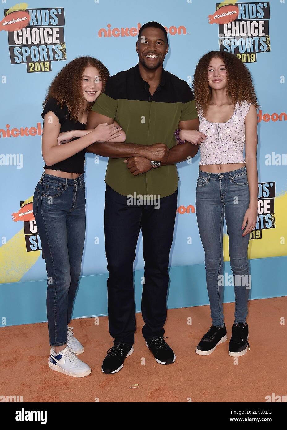 SANTA MONICA, CA - JULY 11: Sophia Strahan, Michael Strahan and Isabella Strahan at Nickelodeon ...