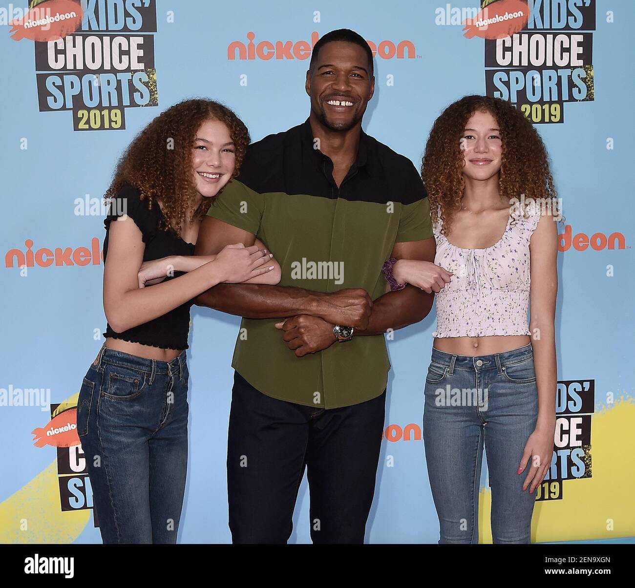 SANTA MONICA, CA - JULY 11: Sophia Strahan, Michael Strahan and Isabella Strahan at Nickelodeon ...
