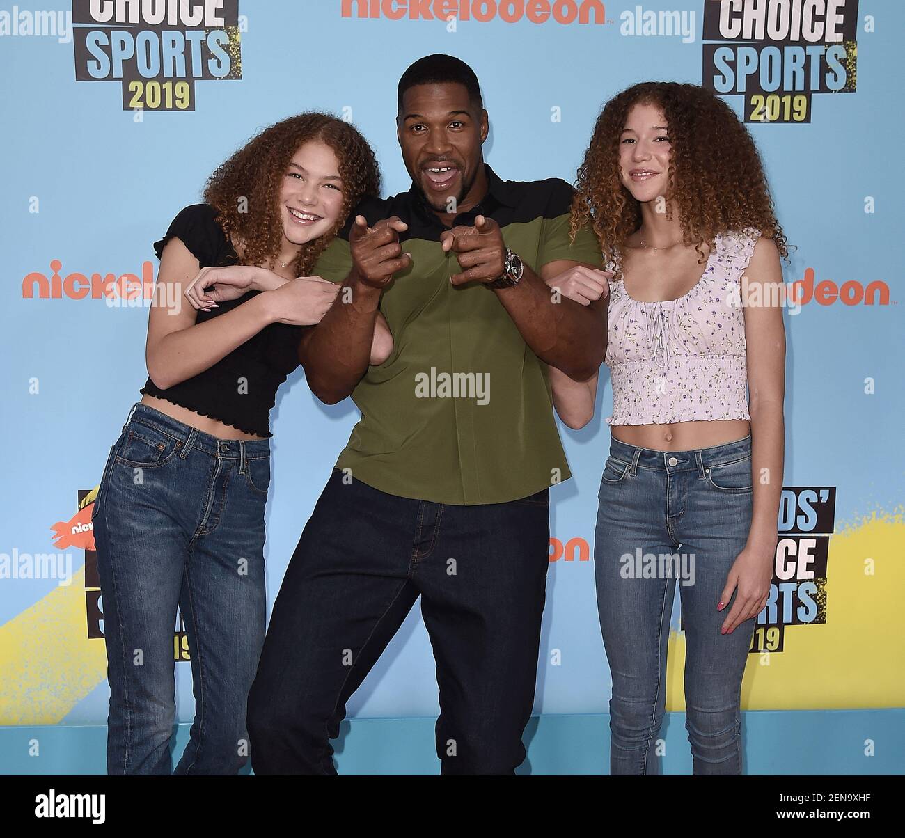 SANTA MONICA, CA - JULY 11: Sophia Strahan, Michael Strahan and Isabella Strahan at Nickelodeon ...