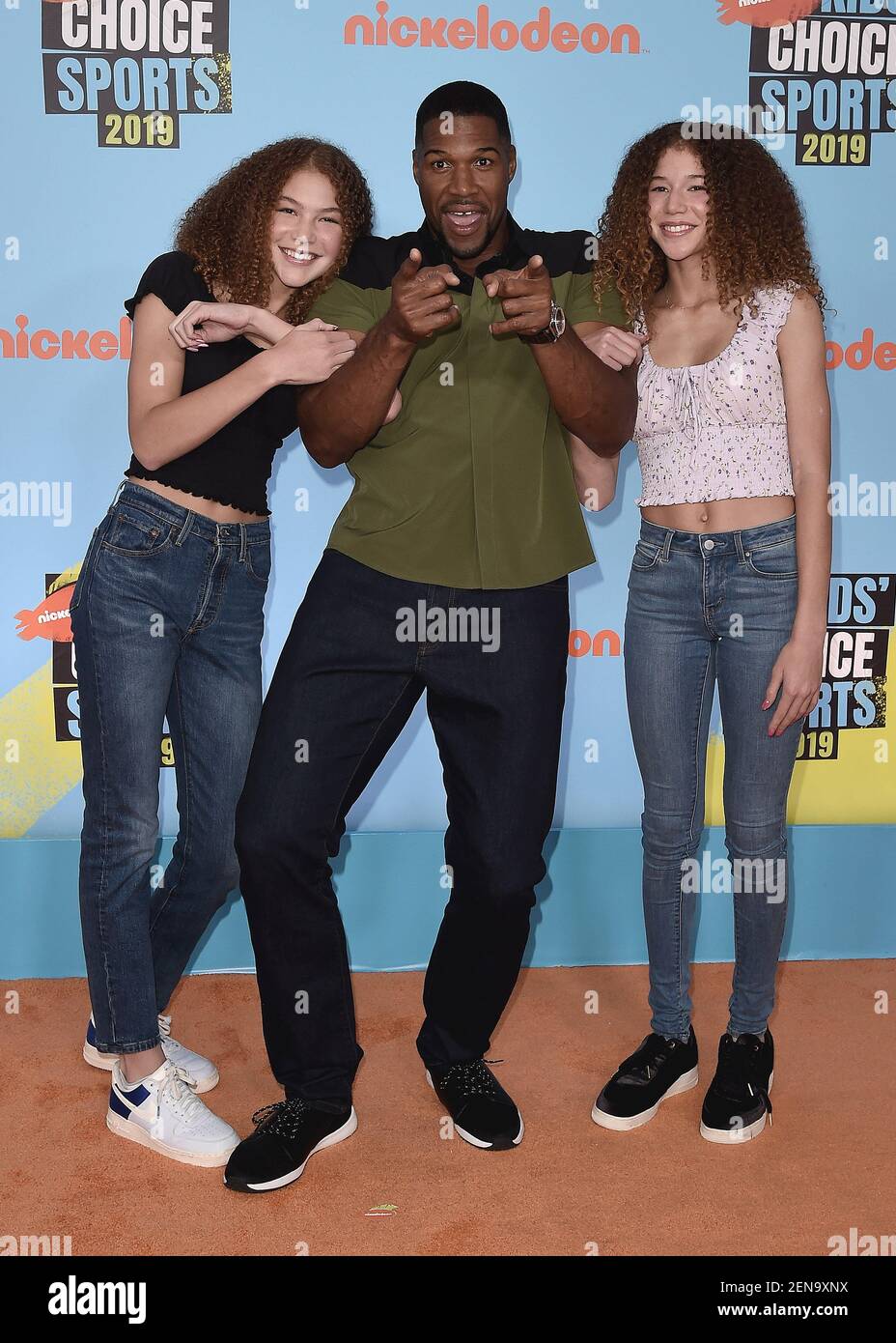 SANTA MONICA, CA - JULY 11: Sophia Strahan, Michael Strahan and Isabella Strahan at Nickelodeon ...