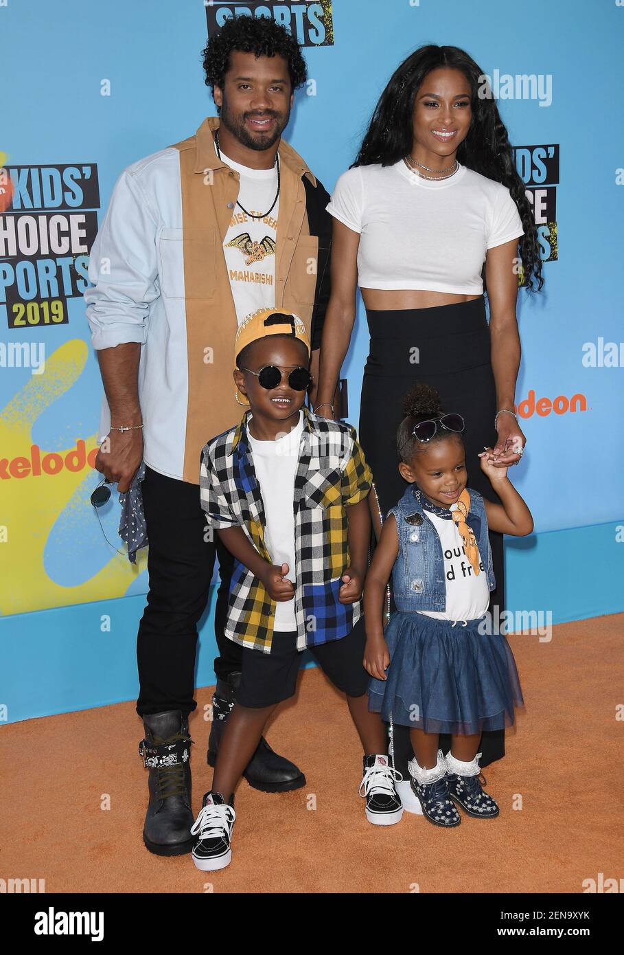 (L-R) Russell Wilson, Ciara, Future Zahir Wilburn and Sienna Princess ...