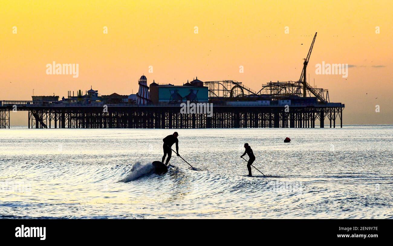Hove seafront moon hi-res stock photography and images - Alamy