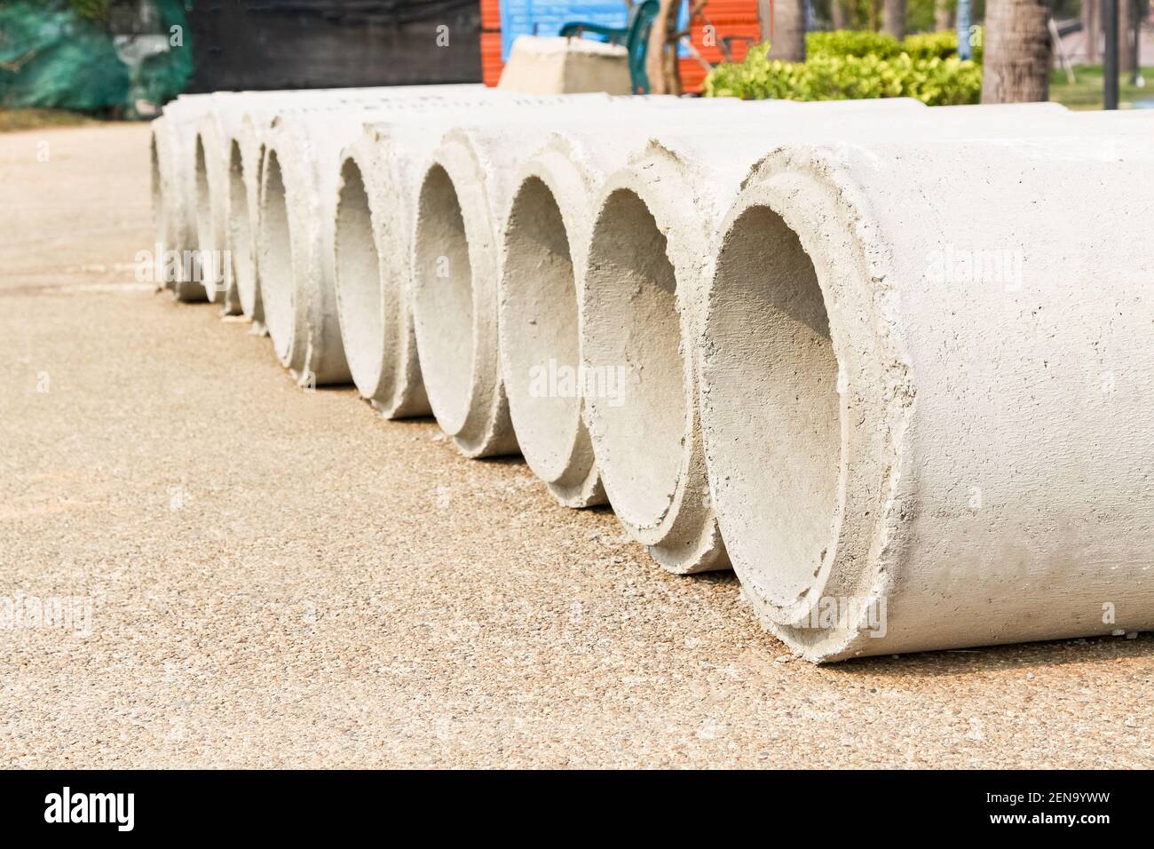 concrete pipe for building construction Stock Photo - Alamy