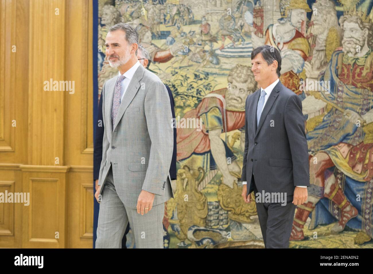 King Felipe VI of Spain during an audience with CEO of Hogan Lovells ...