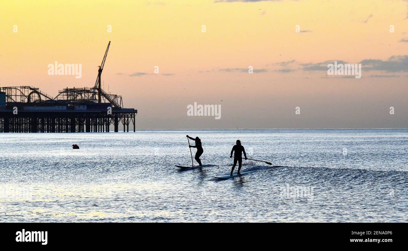 Hove seafront moon hi-res stock photography and images - Alamy