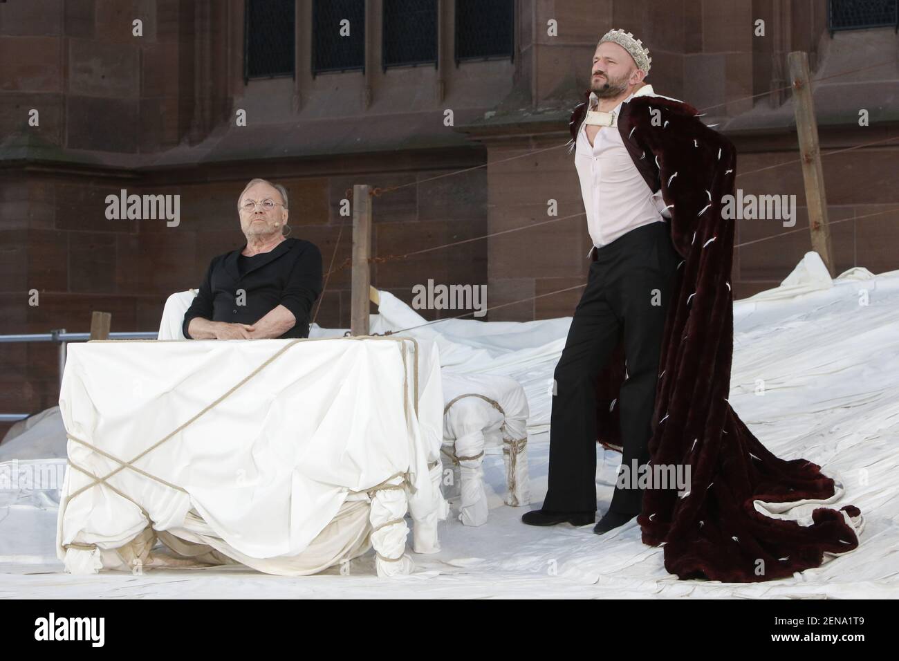 Actors Klaus Maria Brandauer (as Hagen) (left) and Moritz Grove (as ...