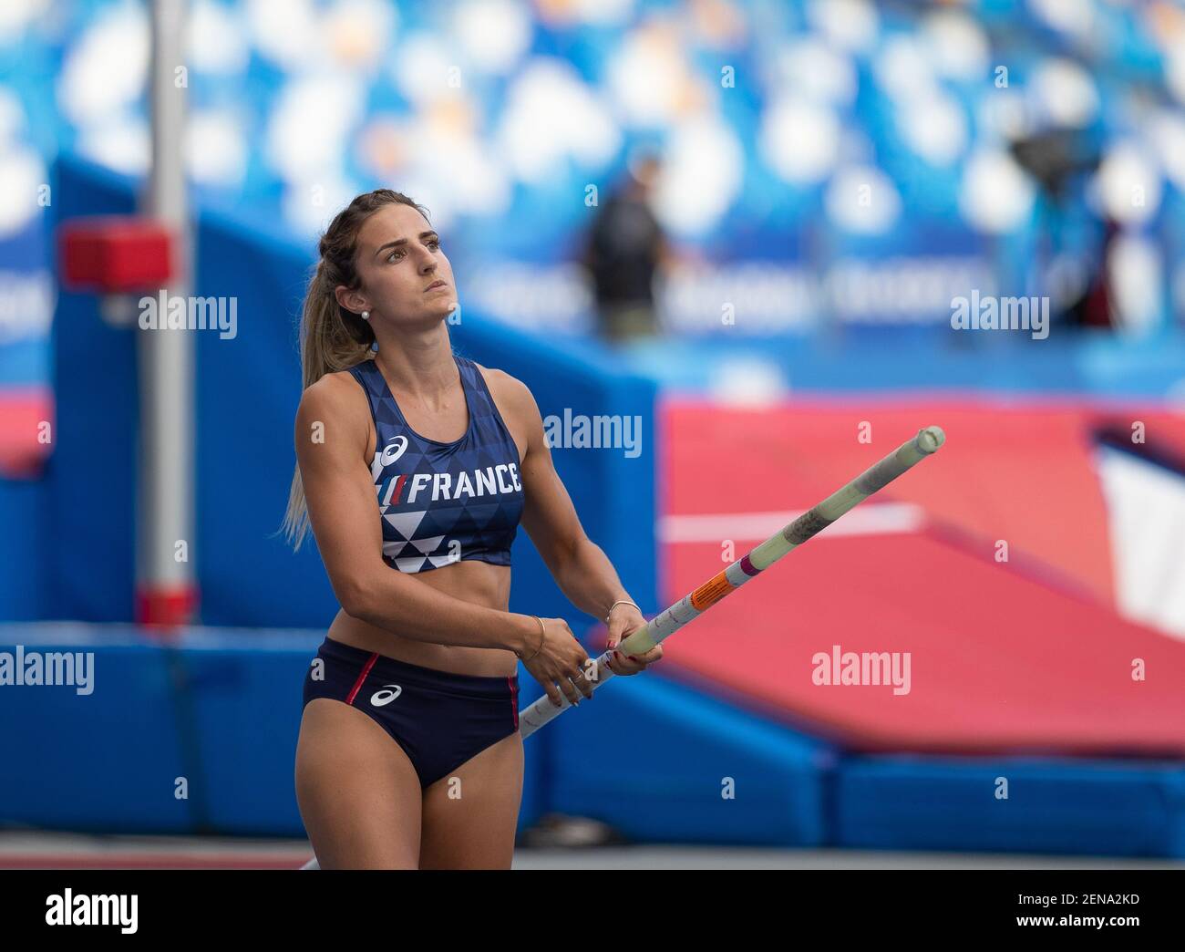 Charlotte Gaudy of France competes in the Women's pole vault Final ...
