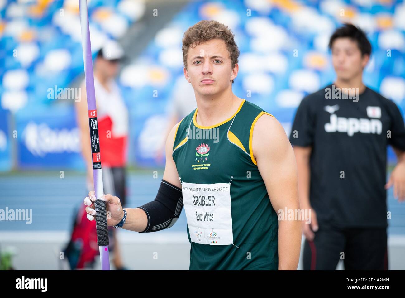 Johannes Jacobus Grobler of South Africa competes in Men's Javelin ...