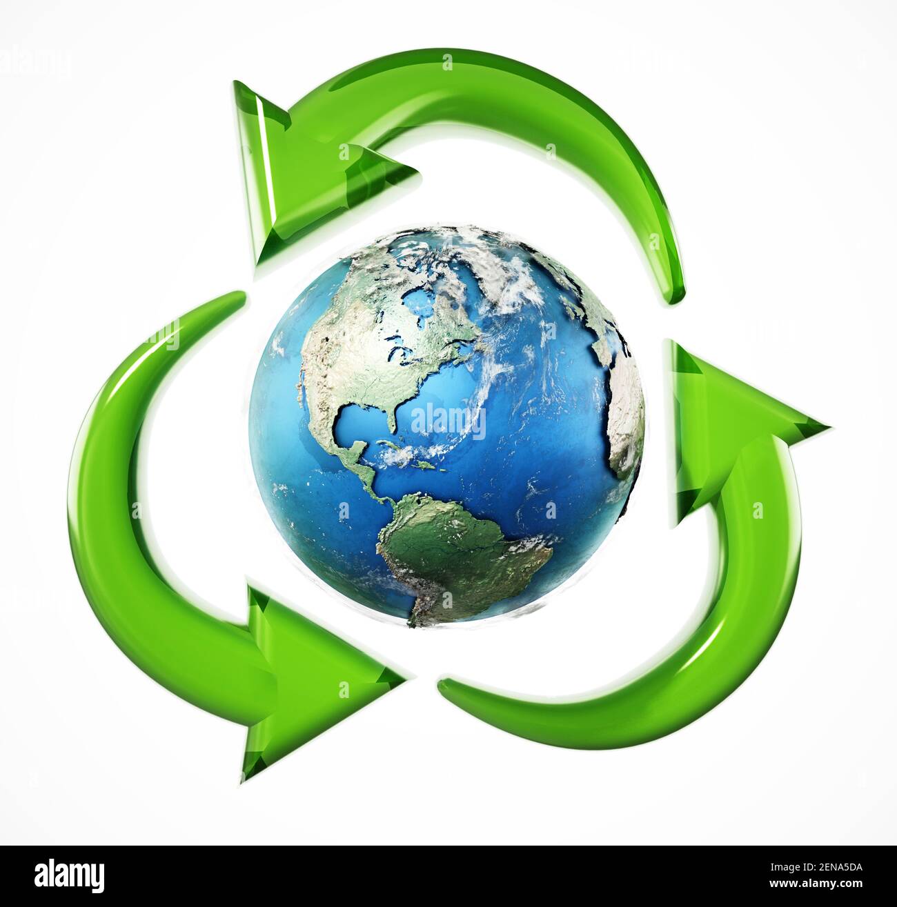 World recycling illustration Cut Out Stock Images & Pictures - Alamy