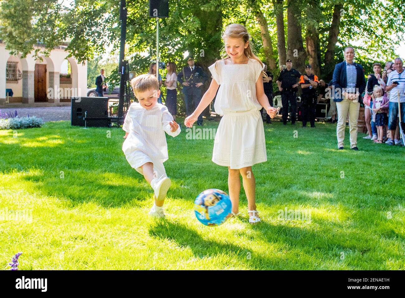 Princess Estelle and prince Oscar during the festivities for the Crown ...