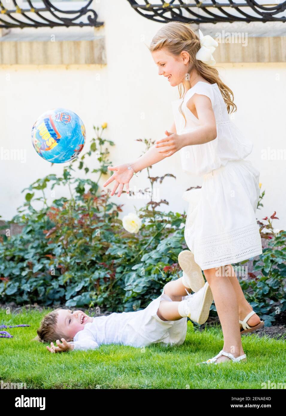 Princess Estelle and prince Oscar during the festivities for the Crown ...