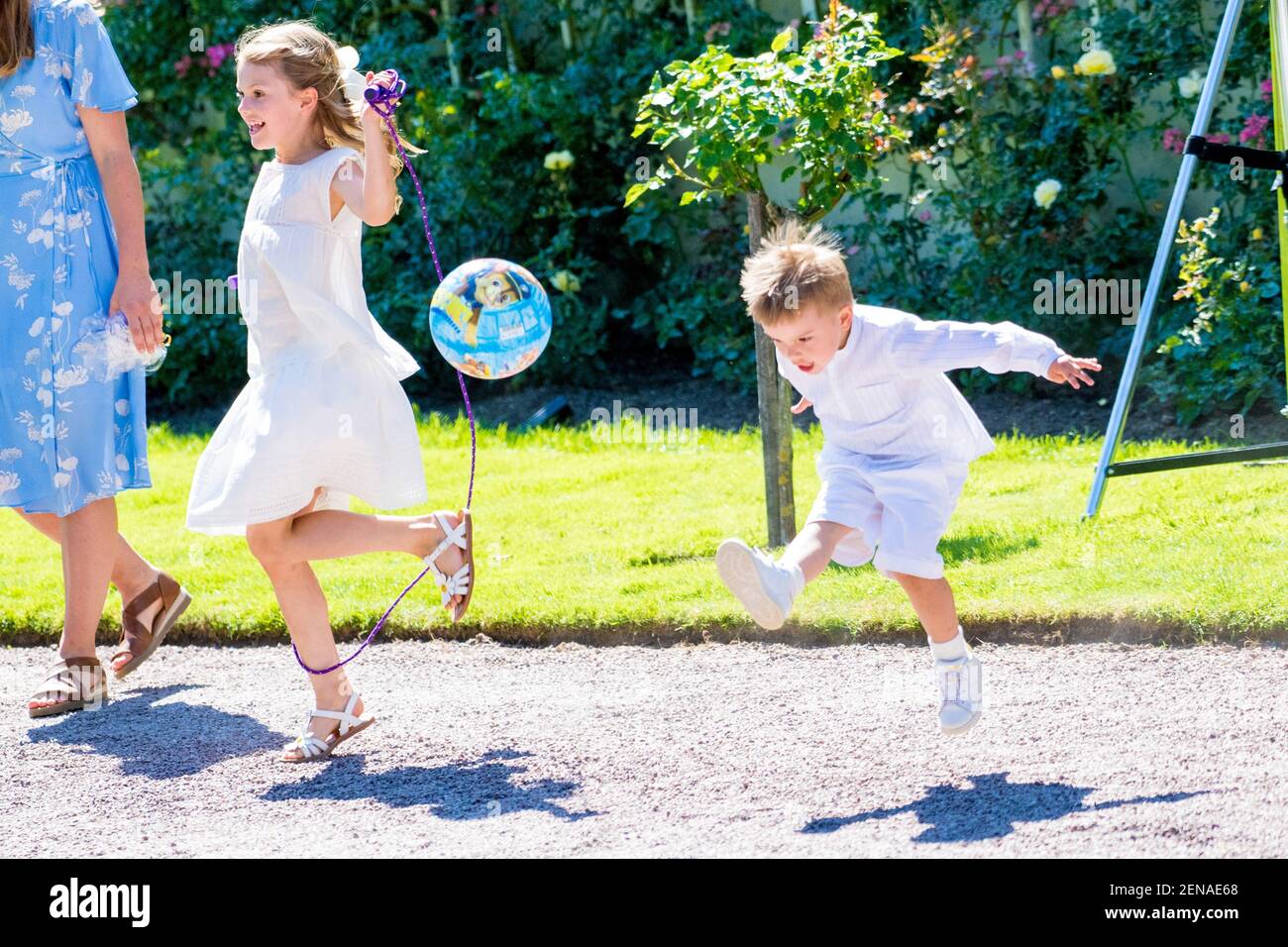 Princess Estelle and prince Oscar during the festivities for the Crown ...