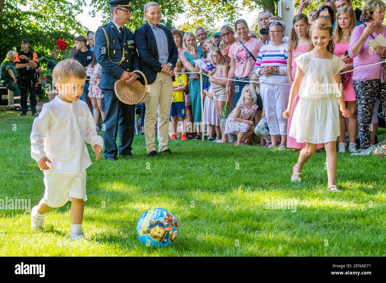 Princess Estelle and prince Oscar during the festivities for the Crown ...