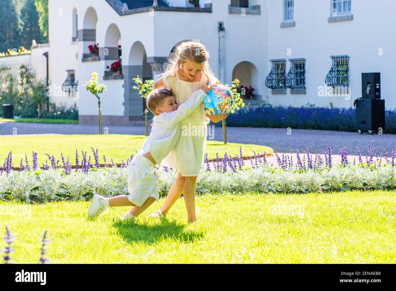 Princess Estelle and prince Oscar during the festivities for the Crown ...