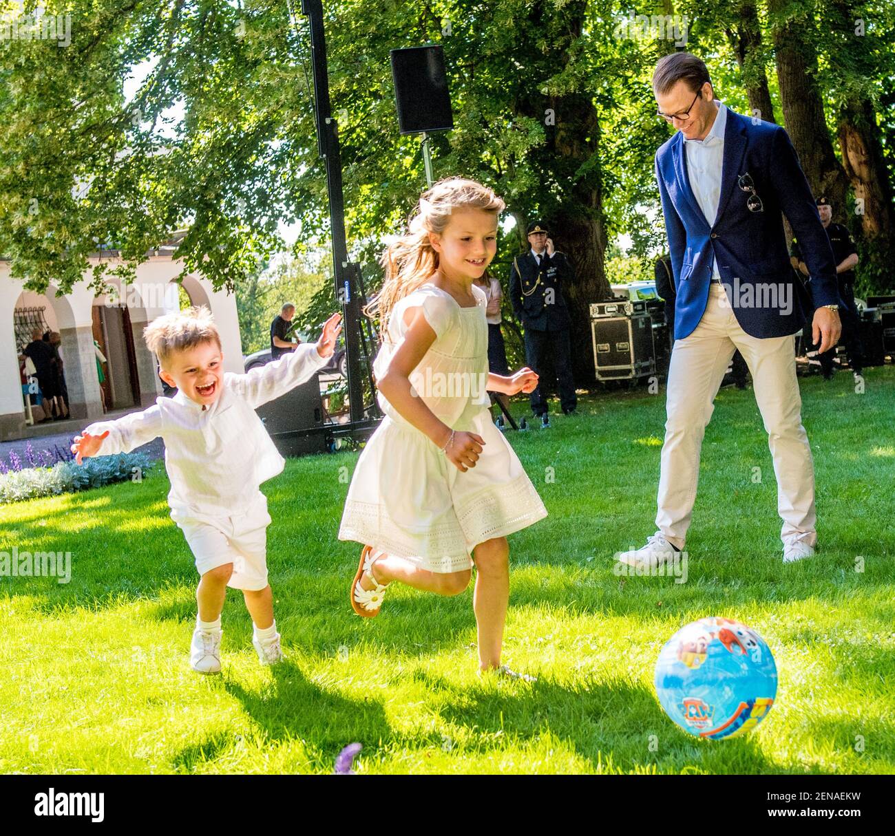 Prince Daniel with princess Estelle and prince Oscar during the ...