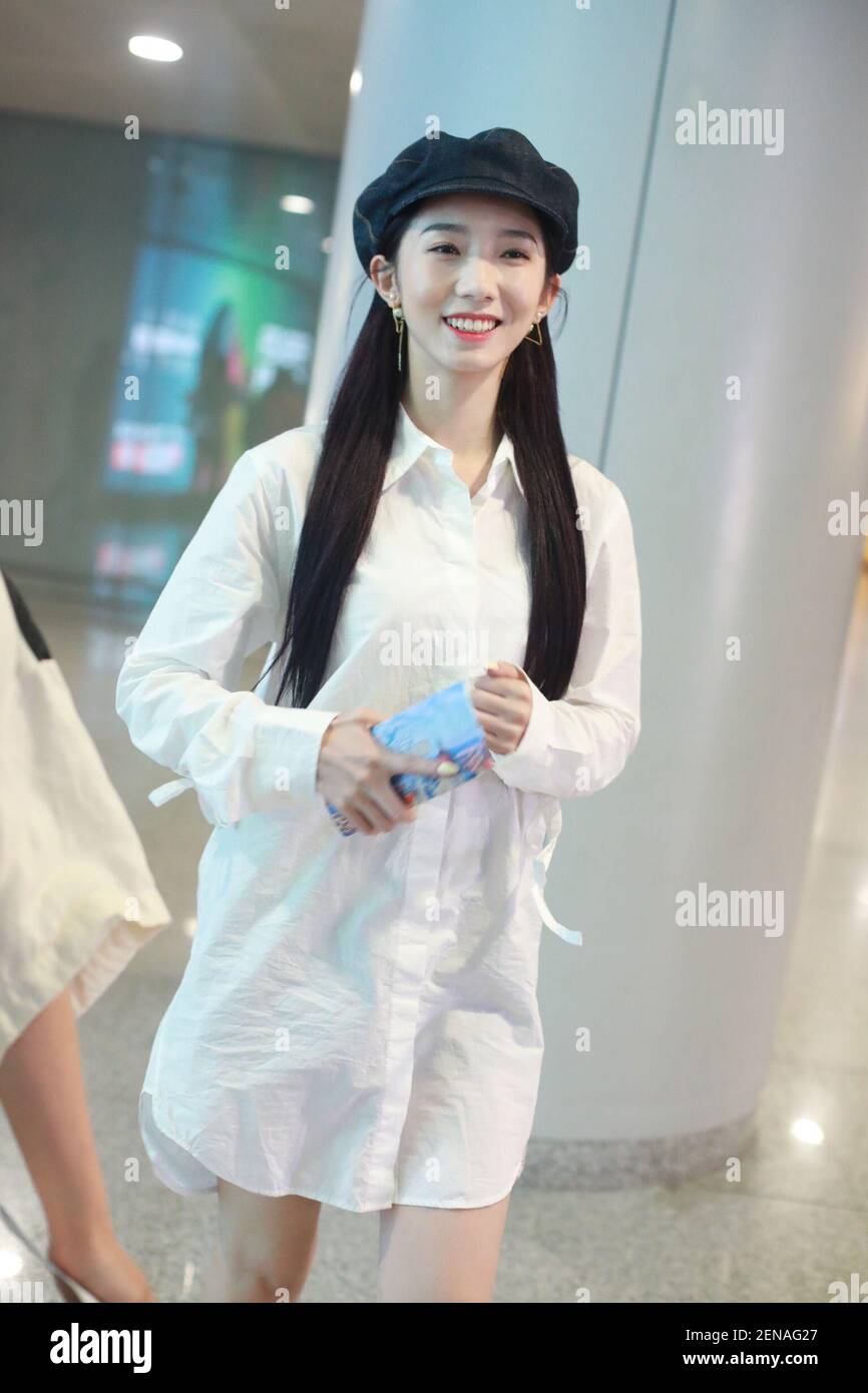 Meng Meiqi of Chinese idol group Rocket Girls 101 arrives at the ...