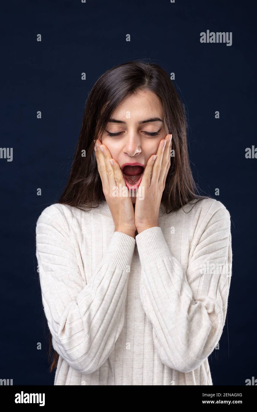 Yawning mouth open yelling hi-res stock photography and images - Alamy