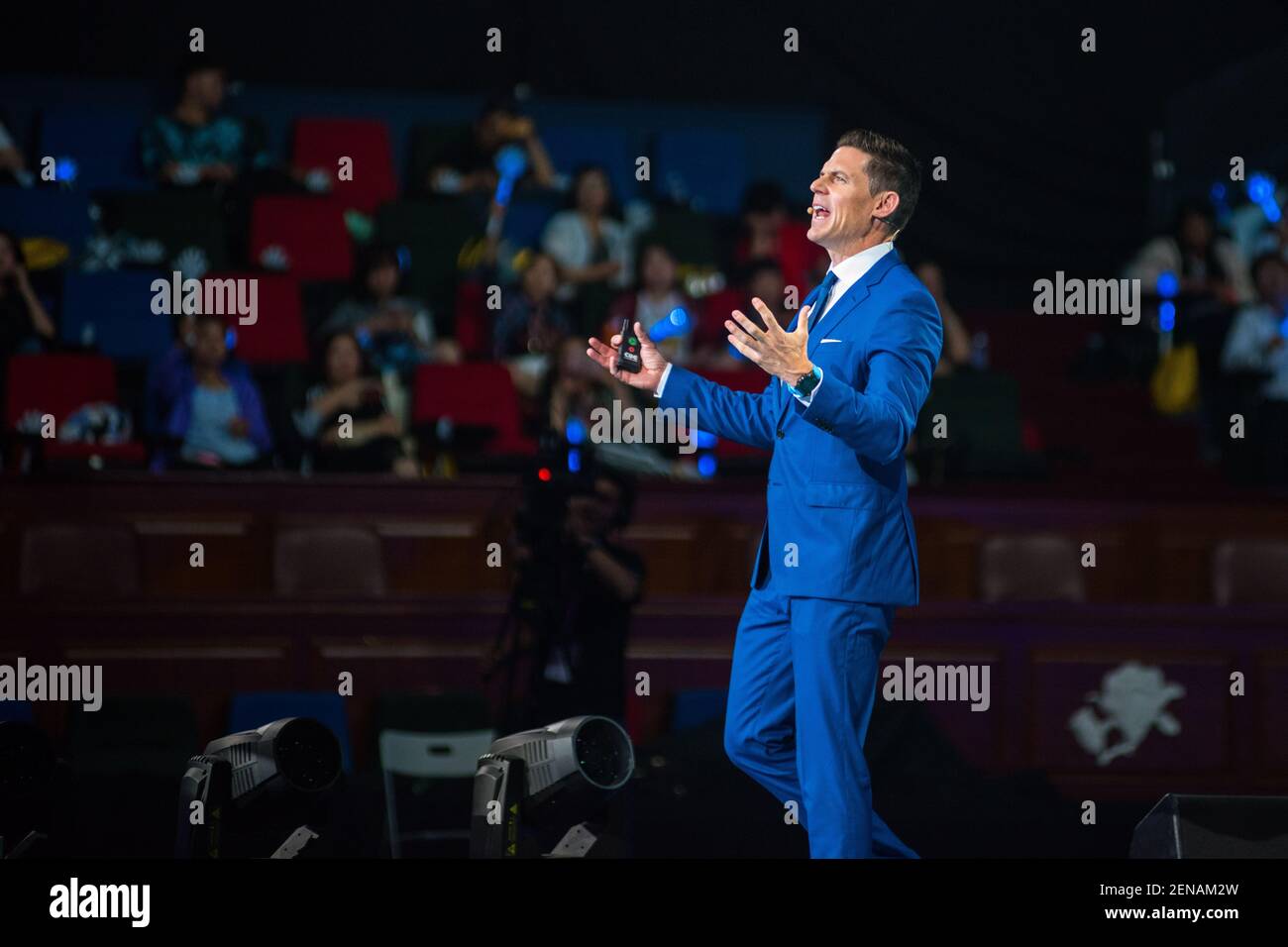 Nu Skin Enterprises president Ryan Napierski delivers a speech during ...