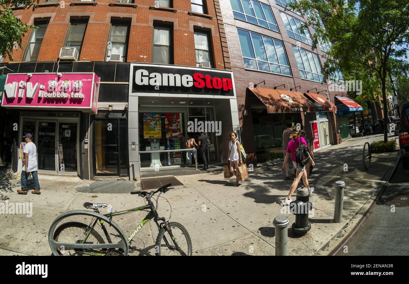 A branch of the GameStop video store chain in Brooklyn in New York on ...