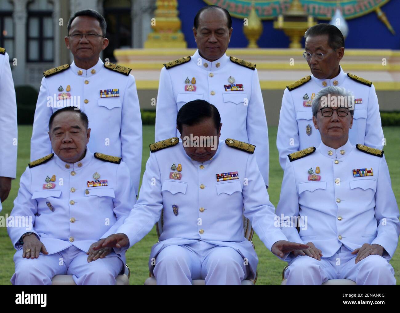 Thailand's Prime Minister, Prayuth Chan-ocha with his cabinet members ...