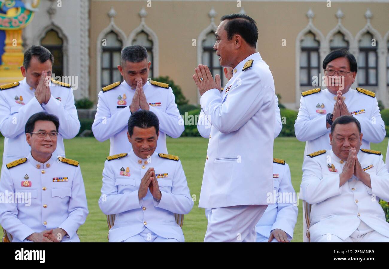 Thailand's Prime Minister, Prayuth Chan-ocha gestures after taking oath ...