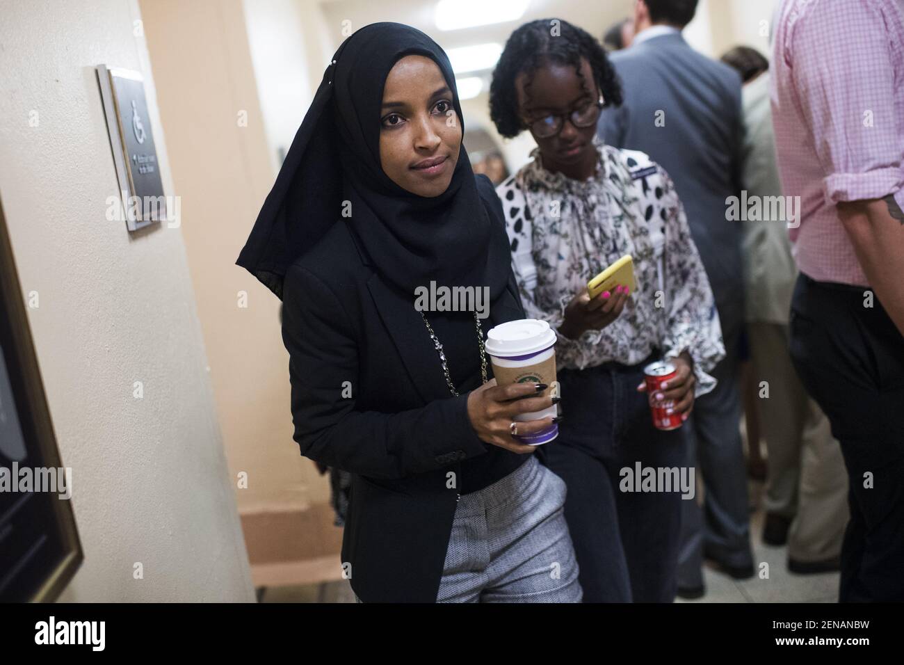UNITED STATES - JULY 16: Rep. Ilhan Omar, D-Minn., leaves a meeting of ...
