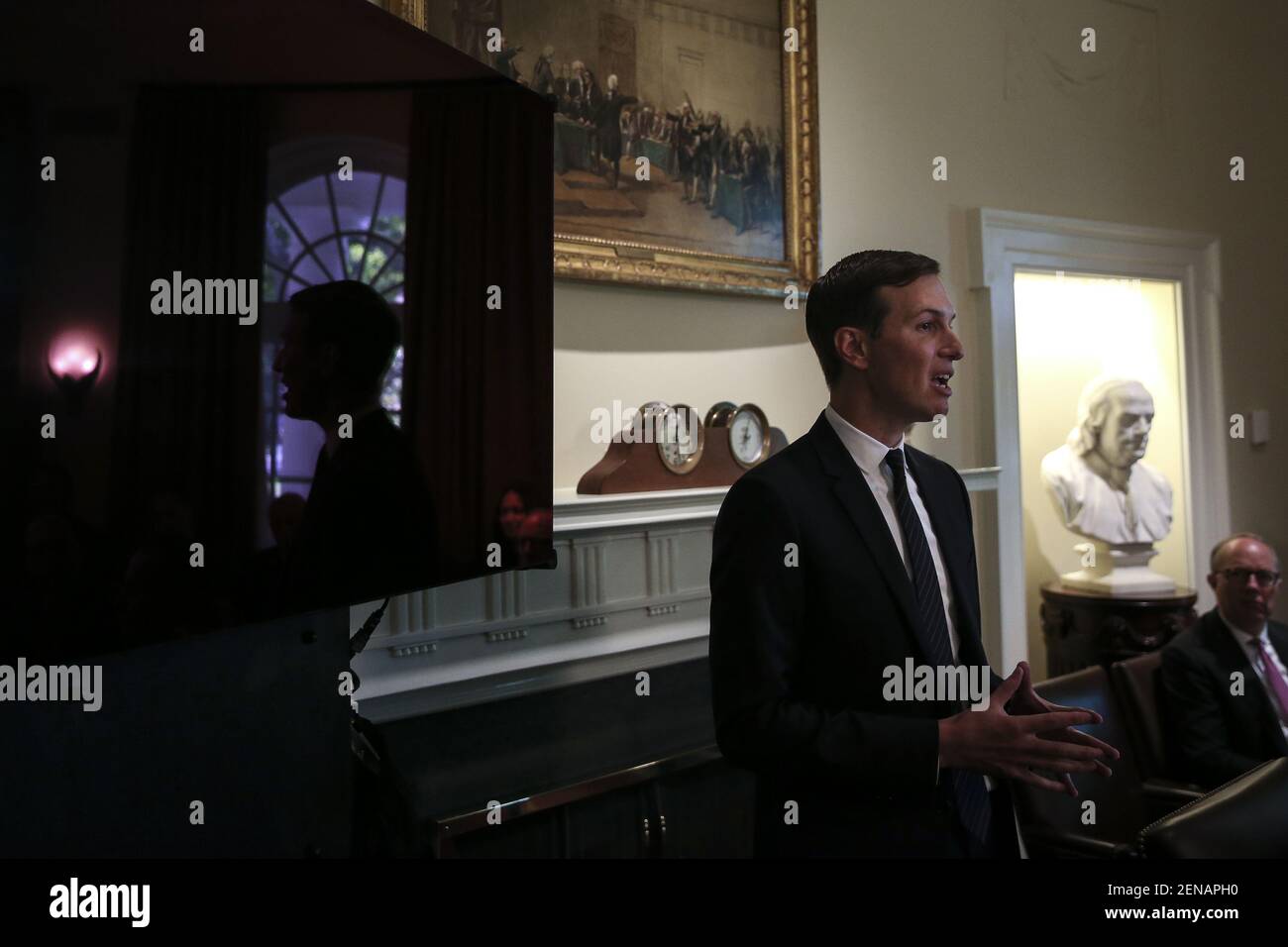 Senior Advisor to the President, Jared Kushner gives a presentation on ...